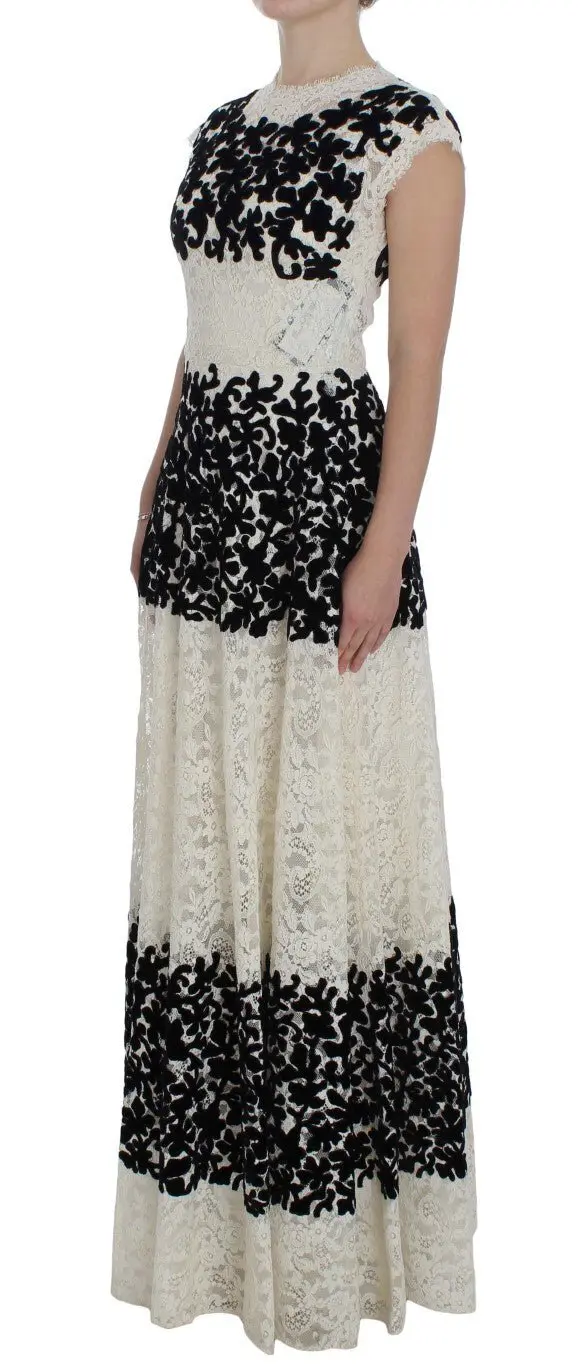 Dolce & Gabbana Floral Lace Ricamo Maxi Dress