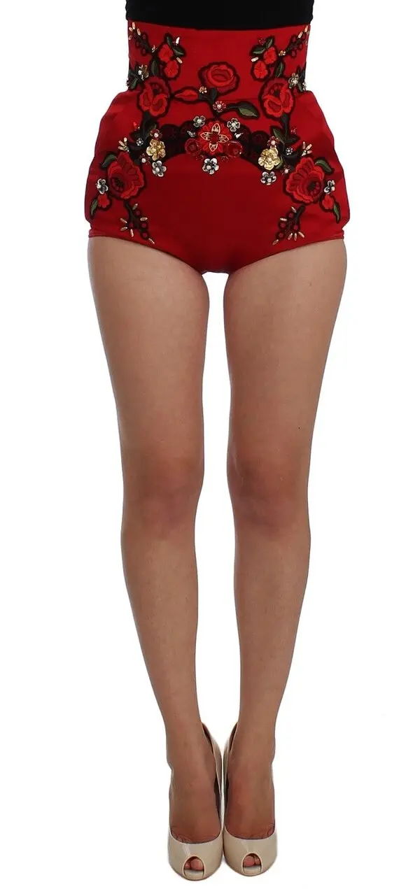 Dolce & Gabbana High-waist Embroidered Mini Shorts
