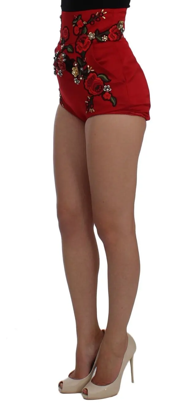 Dolce & Gabbana High-waist Embroidered Mini Shorts
