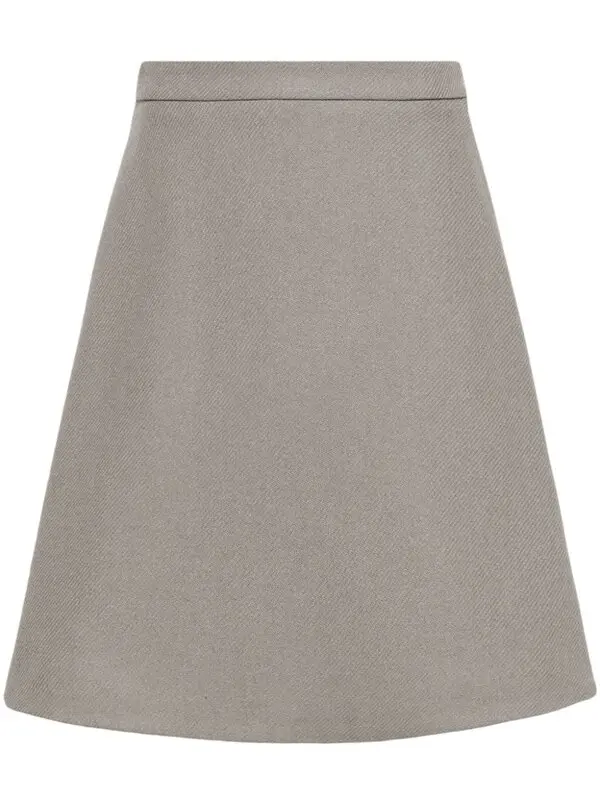 Ami Viring-wool Blend A-line Skirt - Grey