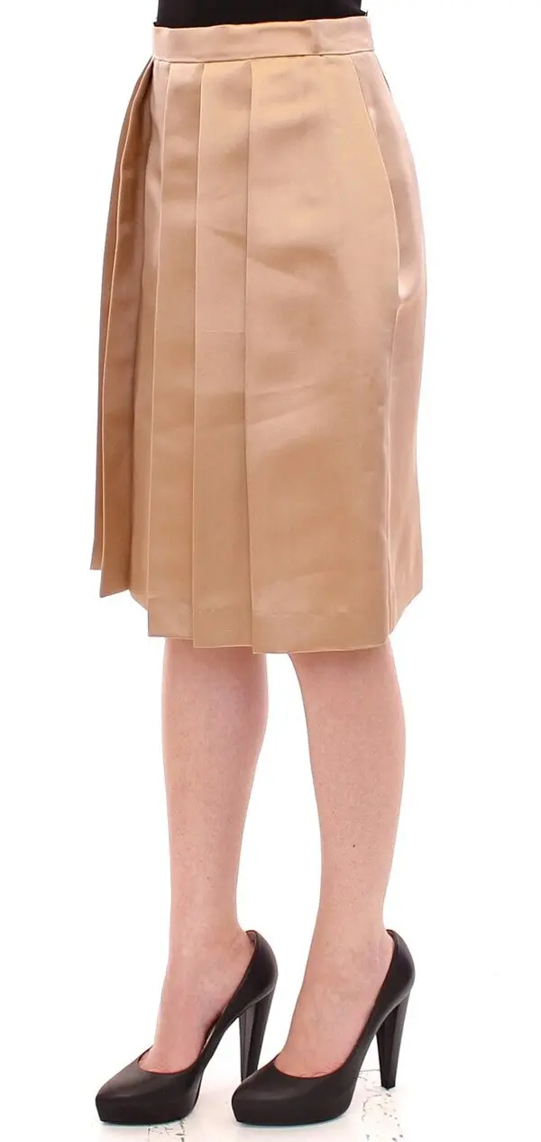 ANDREA INCONTRI Silk Mini Pleated Skirt