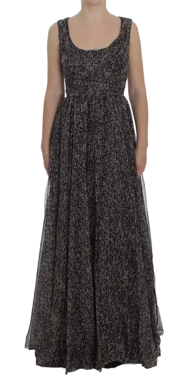 Dolce & Gabbana Silk Sequined Full Length Shift Gown - Multicolor