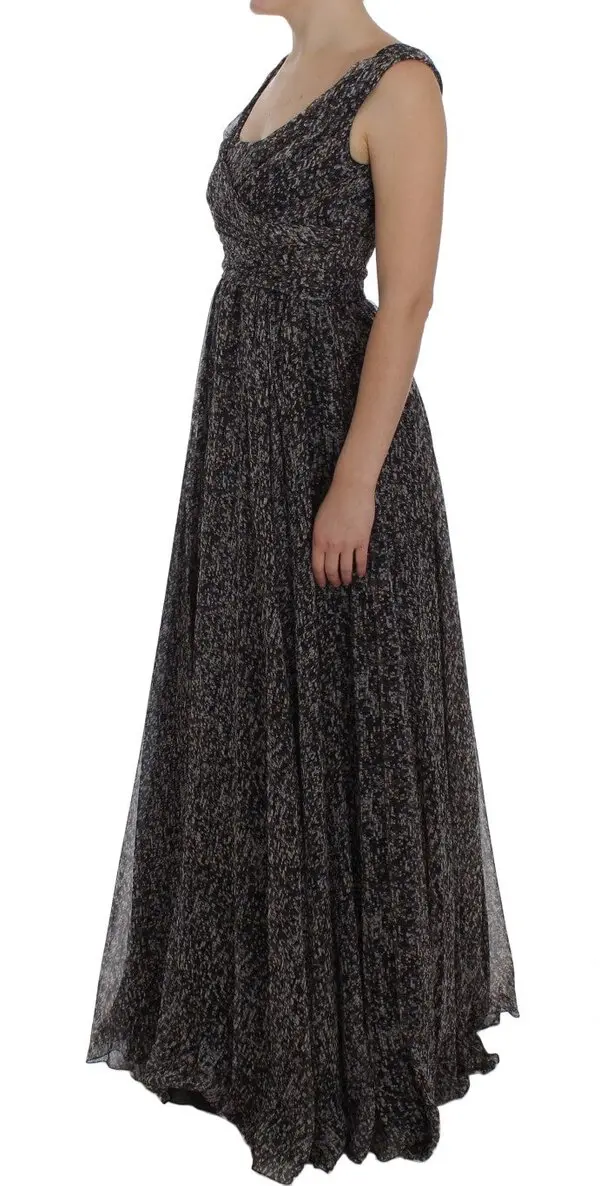 Dolce & Gabbana Silk Sequined Full Length Shift Gown