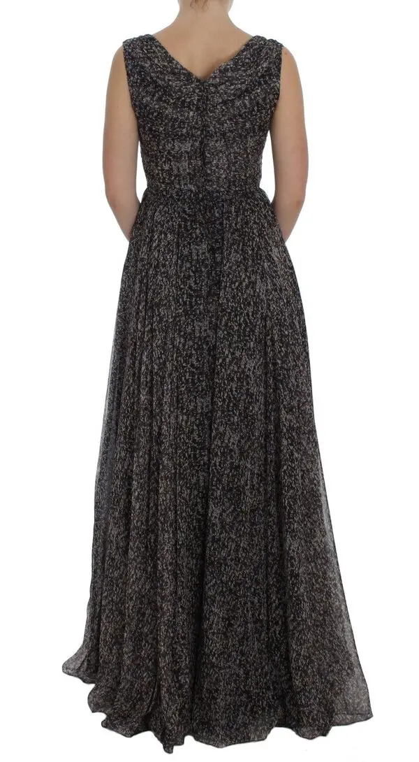 Dolce & Gabbana Silk Sequined Full Length Shift Gown