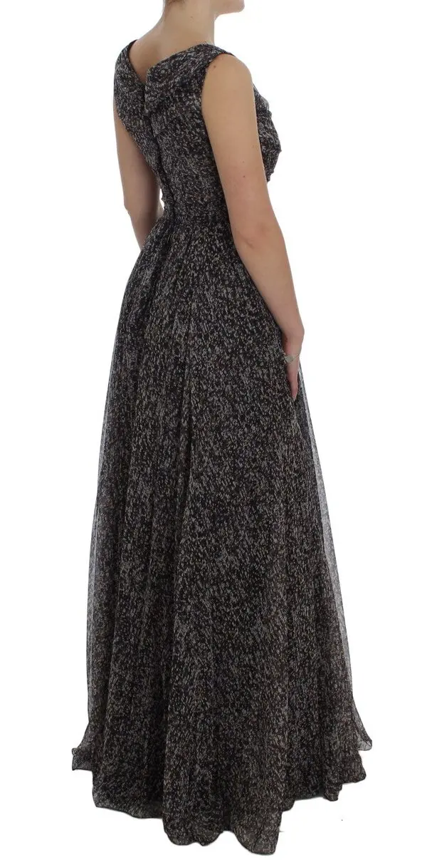 Dolce & Gabbana Silk Sequined Full Length Shift Gown