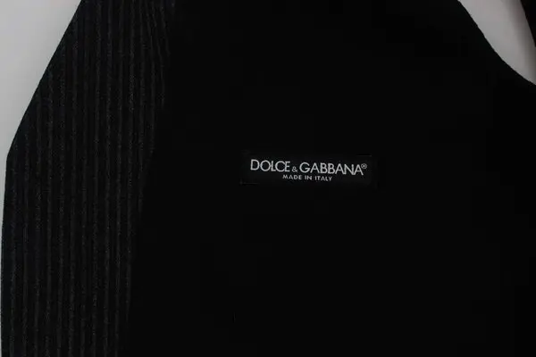 Dolce & Gabbana Striped Wool Stretch Vest - Gray