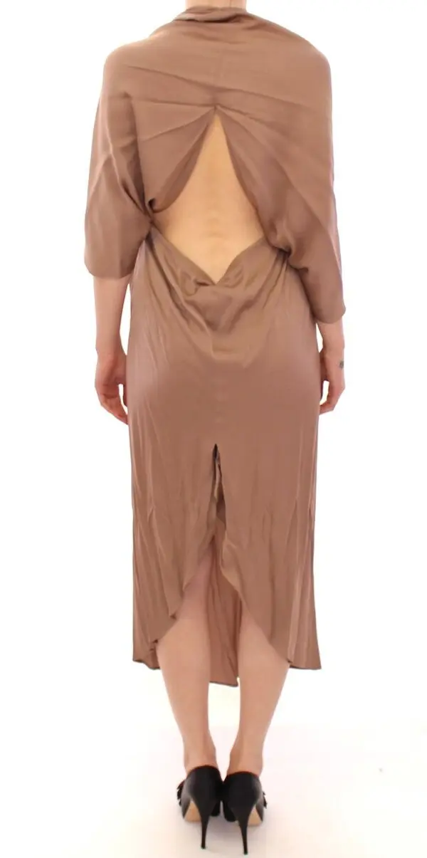 LAMBERTO PETRI Draped Silk Shift Dress