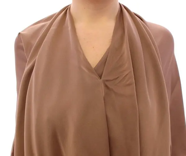LAMBERTO PETRI Draped Silk Shift Dress
