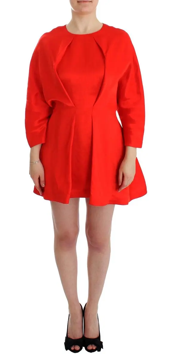 FYODOR GOLAN Mini Linen Sheath Dress 3/4 Sleeve
