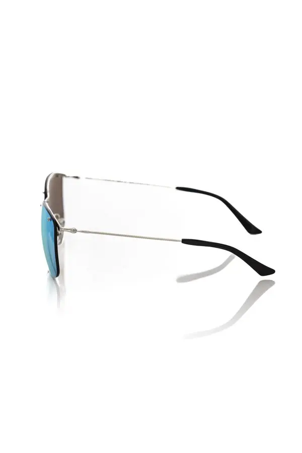 FRANKIE MORELLO Metallic Frame Blue Mirror Sunglasses