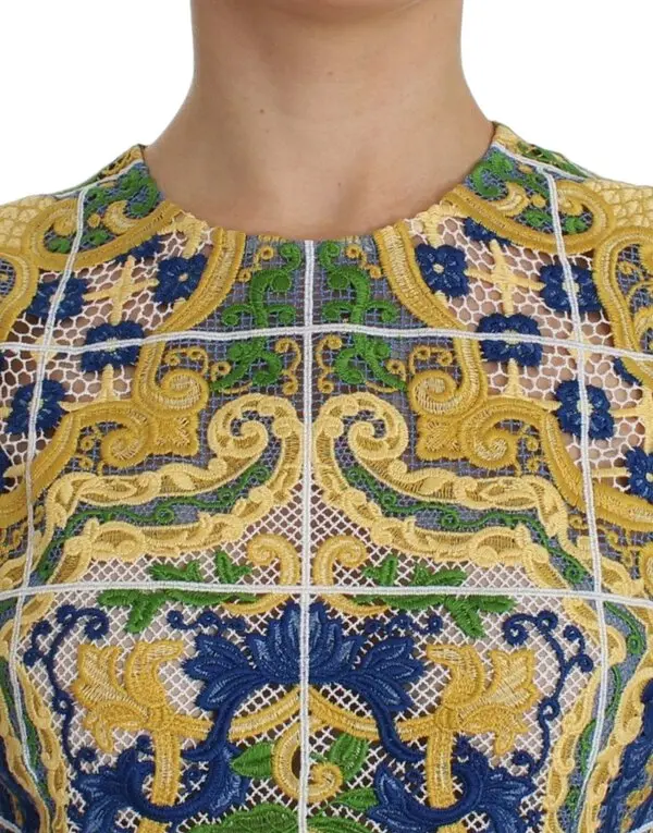 Dolce & Gabbana Majolica Embroidered Sleeveless Top