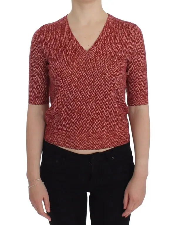 Dolce & Gabbana Wool Tweed Short Sleeve Pullover Sweater