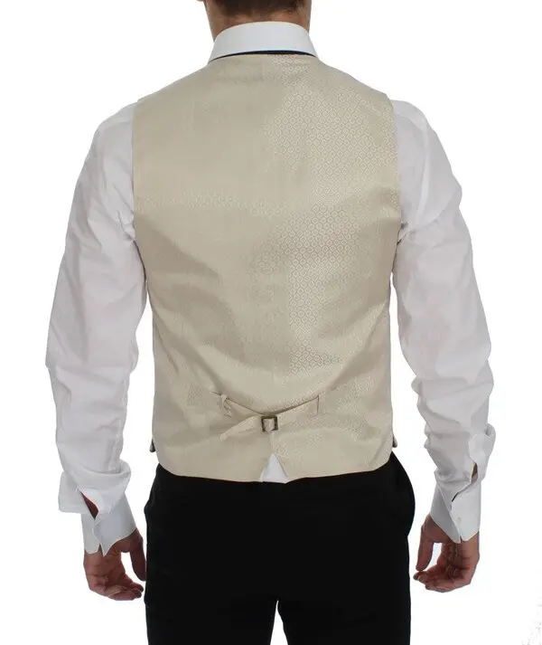 Dolce & Gabbana Polka Dot Silk 2 Piece Blazer - Beige