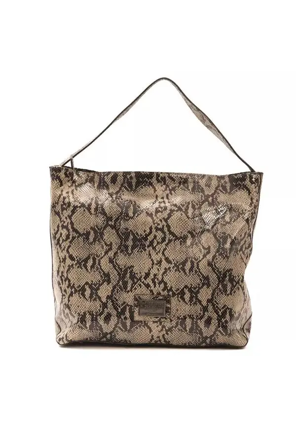POMPEI DONATELLA Leather Shoulder Bag With Python Print - Yanliş