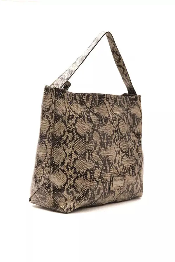 POMPEI DONATELLA Leather Shoulder Bag With Python Print