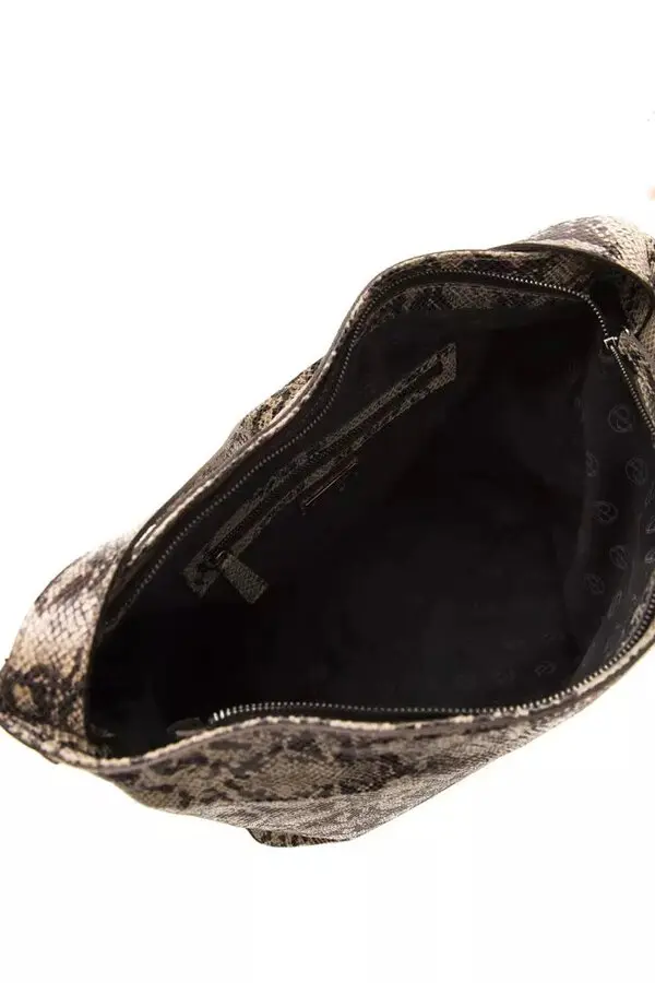 POMPEI DONATELLA Leather Shoulder Bag With Python Print