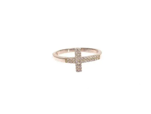 NIALAYA JEWELRY 925 Cz Cross Ring - Silver