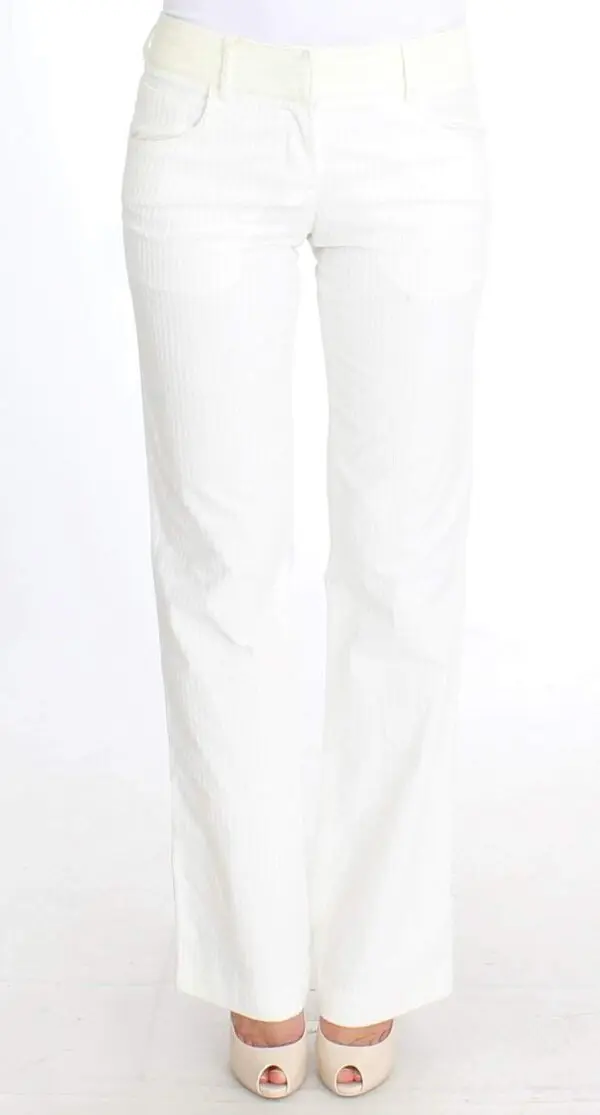Ermanno Scervino Striped Straight Fit Trousers - White