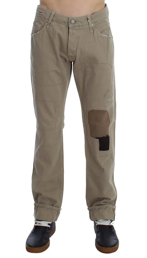 ACHT Cotton Patchwork Straight Jeans