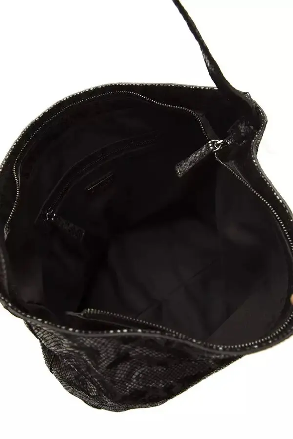 POMPEI DONATELLA Embossed Leather Shoulder Bag