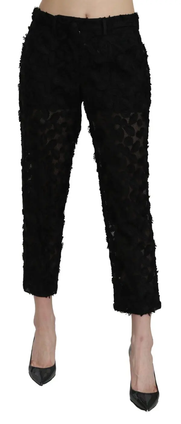Dolce & Gabbana Lace Cropped High-waisted Trousers