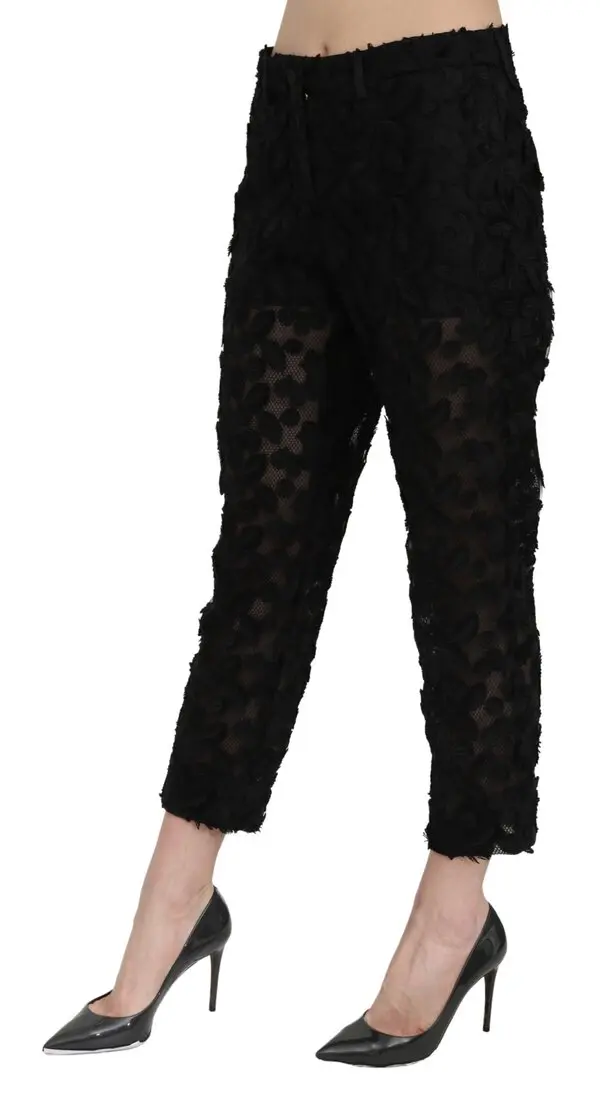 Dolce & Gabbana Lace Cropped High-waisted Trousers