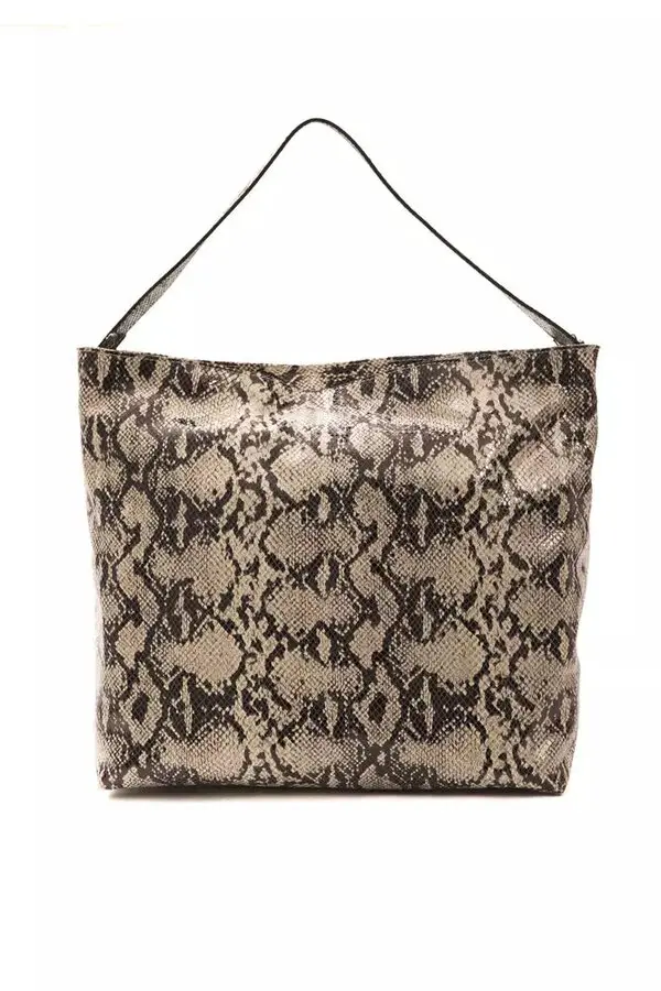 POMPEI DONATELLA Leather Shoulder Bag With Python Print