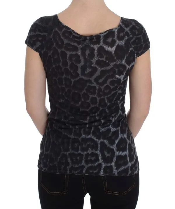 Roberto Cavalli Just Leopard Print Modal T-shirt Blouse