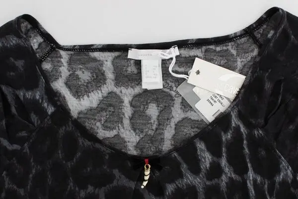 Roberto Cavalli Just Leopard Print Modal T-shirt Blouse