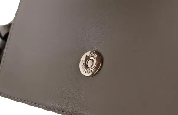 Karl Lagerfeld Quilted Leather Crossbody Bag - Grey