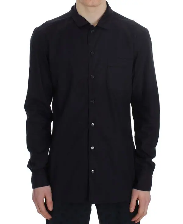 Dolce & Gabbana Striped Cotton Pajama Lounge Shirt - Purple