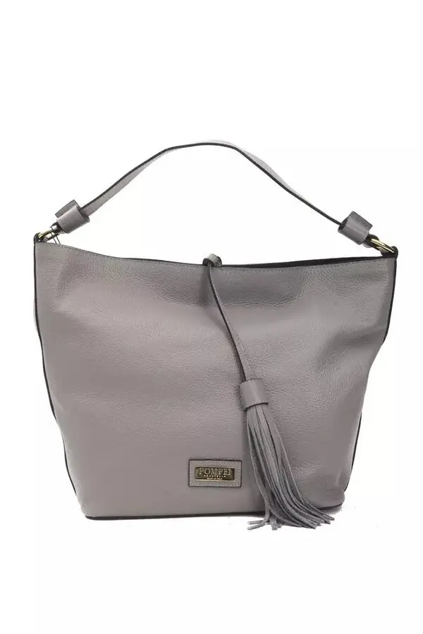 POMPEI DONATELLA Leather Shoulder Bag With Embossed Logo Lining