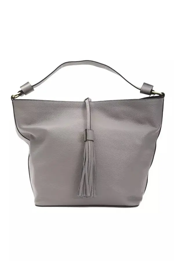 POMPEI DONATELLA Leather Shoulder Bag With Embossed Logo Lining