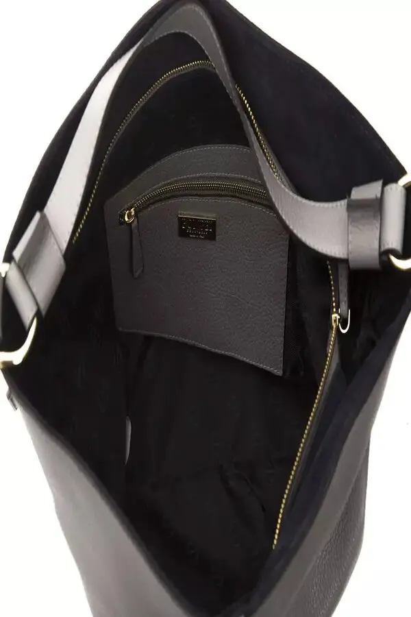 POMPEI DONATELLA Leather Shoulder Bag With Embossed Logo Lining
