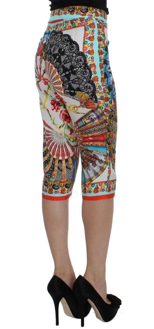 Dolce & Gabbana Printed Silk Capri Pants
