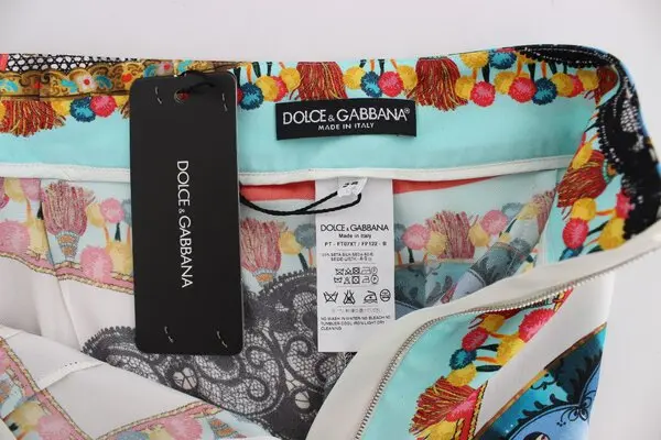 Dolce & Gabbana Printed Silk Capri Pants