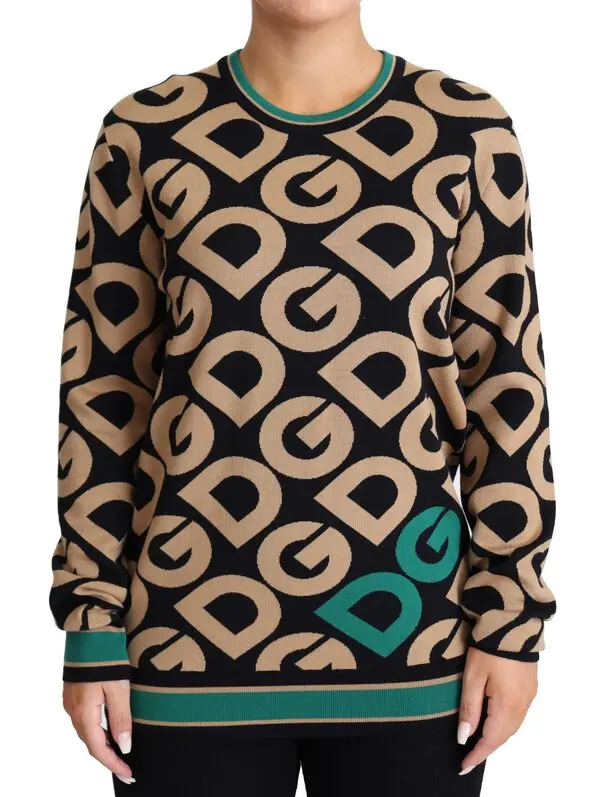Dolce & Gabbana Dg Mania Wool Crewneck Pullover Sweater