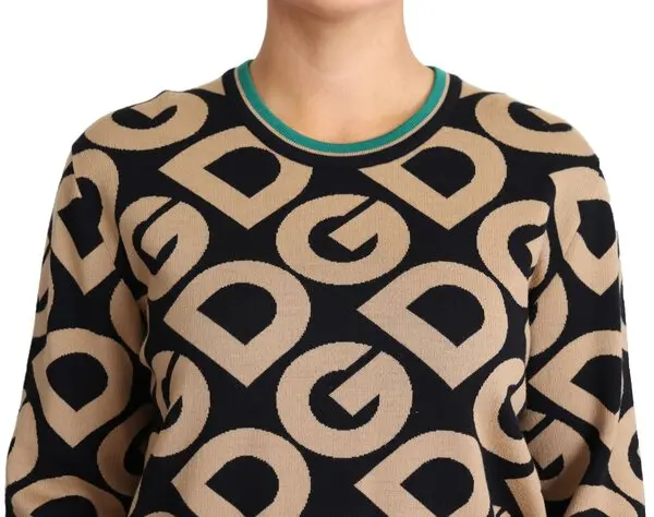 Dolce & Gabbana Dg Mania Wool Crewneck Pullover Sweater