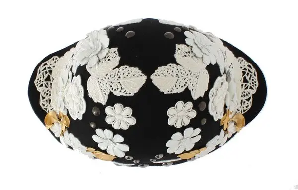 Dolce & Gabbana Floral Appliqued Wool Hat
