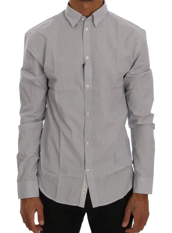 FRANKIE MORELLO White Check Casual Cotton Regular Fit Shirt
