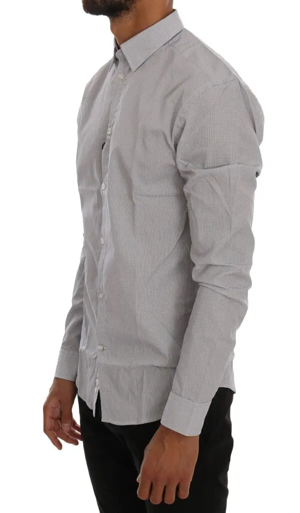 FRANKIE MORELLO White Check Casual Cotton Regular Fit Shirt