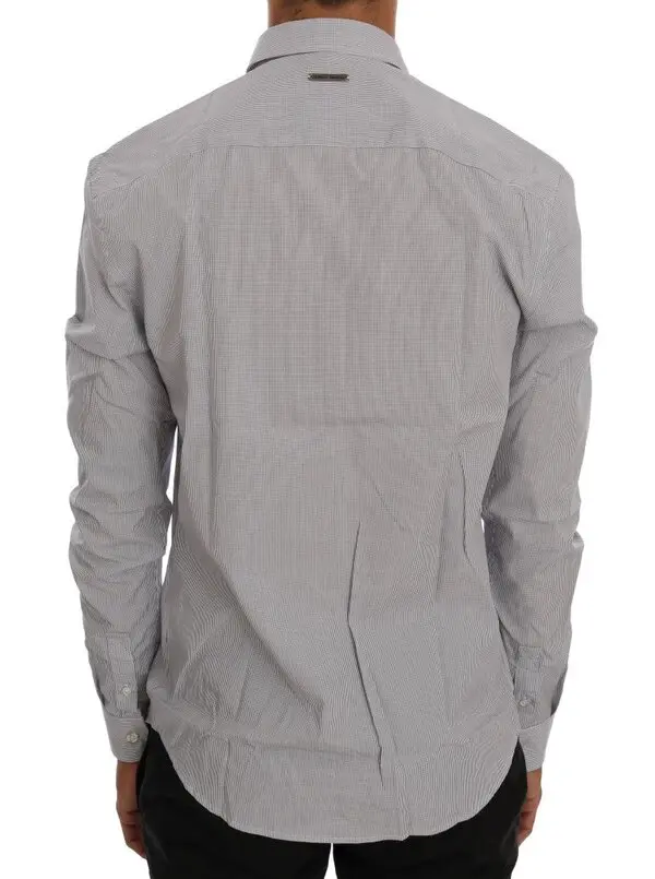 FRANKIE MORELLO White Check Casual Cotton Regular Fit Shirt