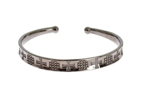 NIALAYA JEWELRY Rhodium Plated 925 Sterling Bangle - Silver