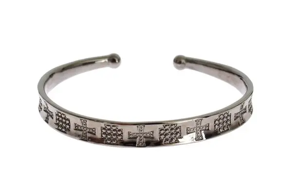 NIALAYA JEWELRY Sterling Gray Rhodium Bangle Bracelet - Silver