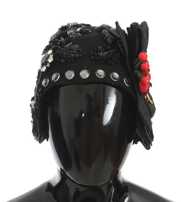 Dolce & Gabbana Crystal Cherry Brooch Hat