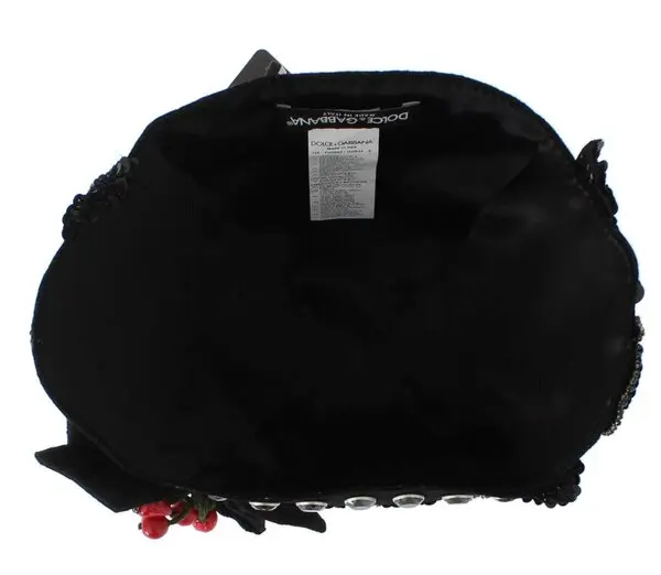 Dolce & Gabbana Crystal Cherry Brooch Hat