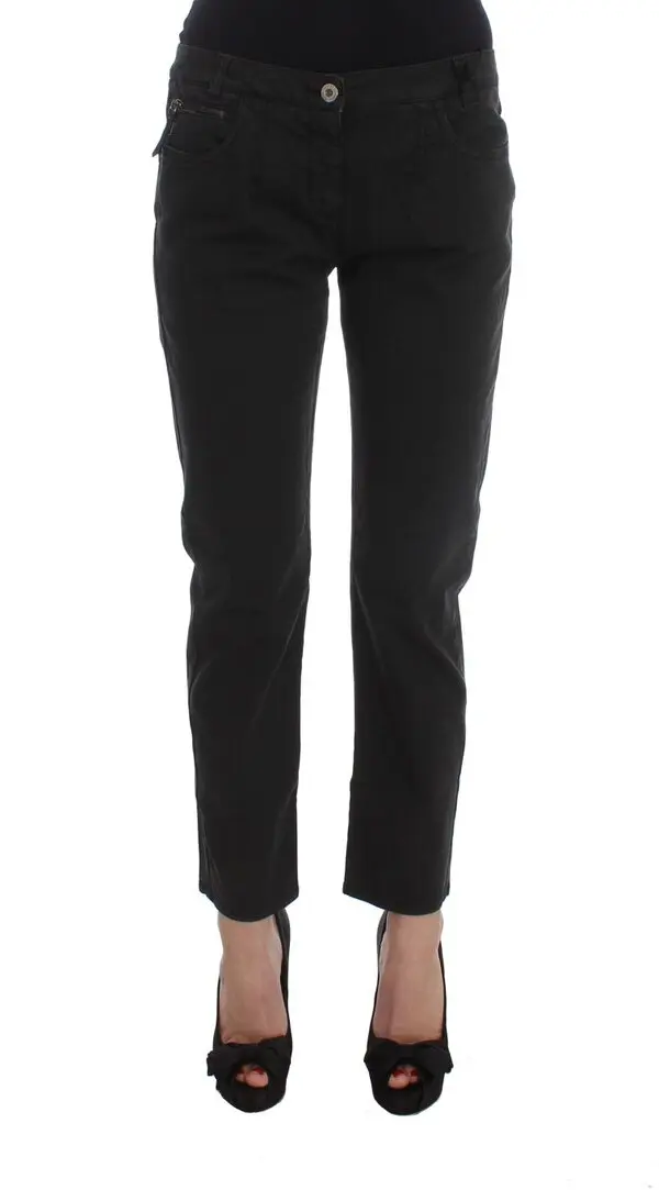 Costume National Cotton Capri Cropped Jeans - Black