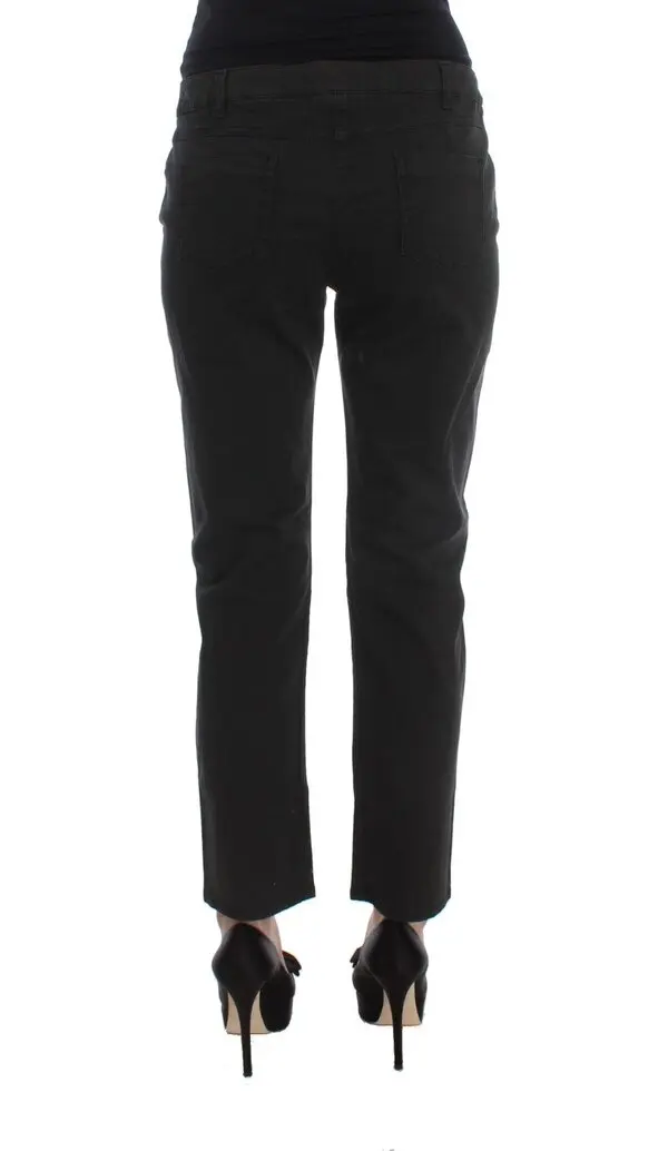 Costume National Cotton Capri Cropped Jeans - Black