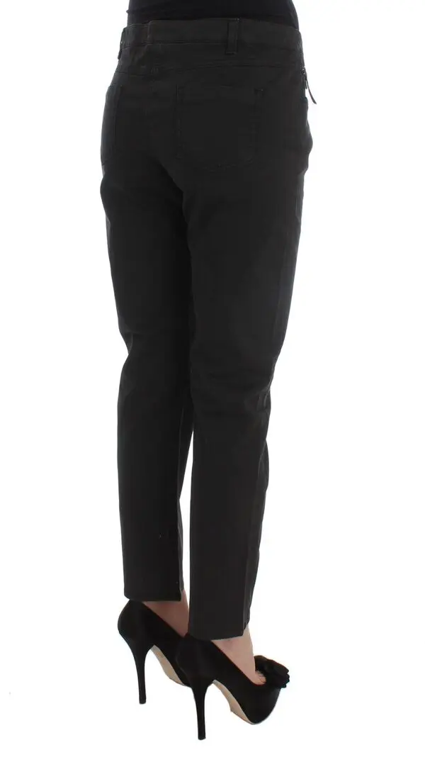 Costume National Cotton Capri Cropped Jeans - Black