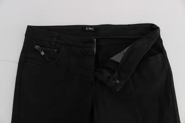 Costume National Cotton Capri Cropped Jeans - Black